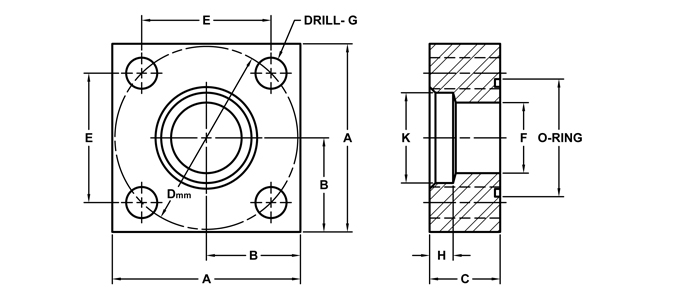 1635-64-64M | Block Style Flanges | Socket Weld for Pipe | In-Line | O ...