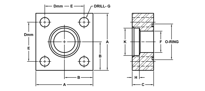 1531-24-24M | Block Style Flanges | Socket Weld for Pipe | In-Line | O ...